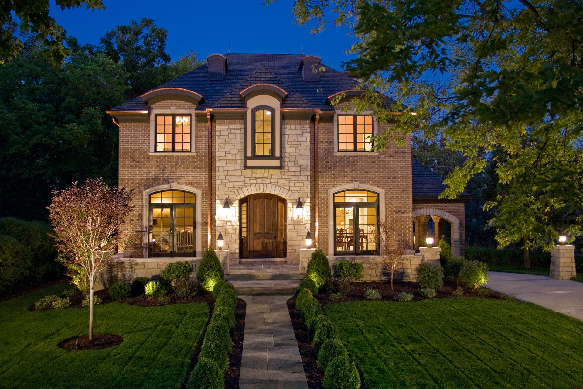 Chicago Illinois Exterior Architectural Photography Luxury Custom Home